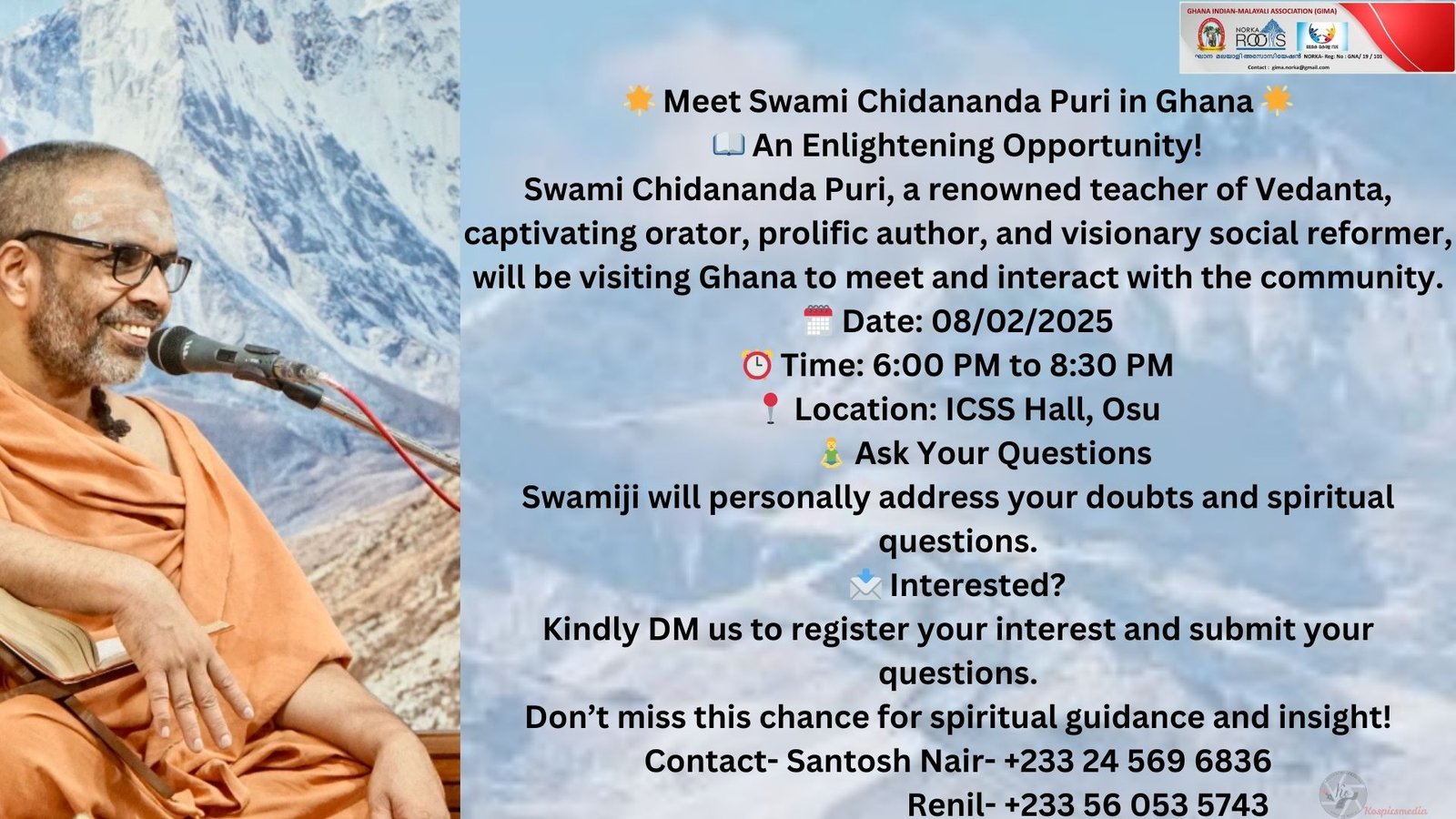 A Divine Evening with Swami Chidananda Puri » Indians In Ghana